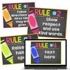 Chalkboard Bright Classroom Decor Bundle | Printable Back to School ...