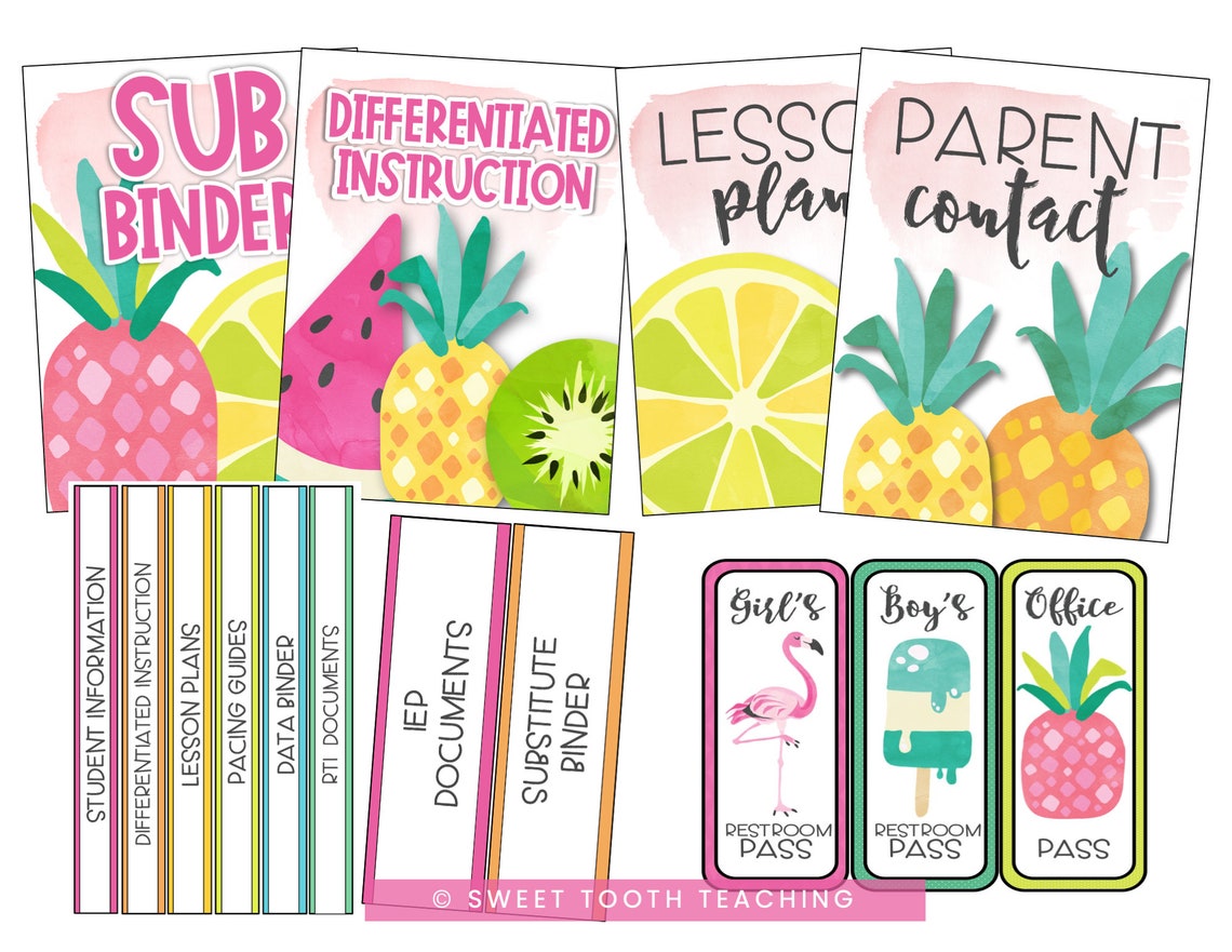 Colorful Classroom Decor Tropical & Fruity Classroom Theme - Etsy