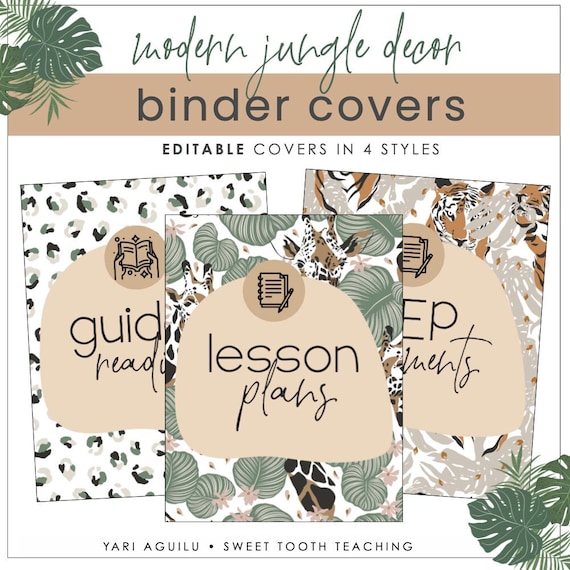 Binder Covers & Spines Printable Classroom Decor Jungle - Etsy
