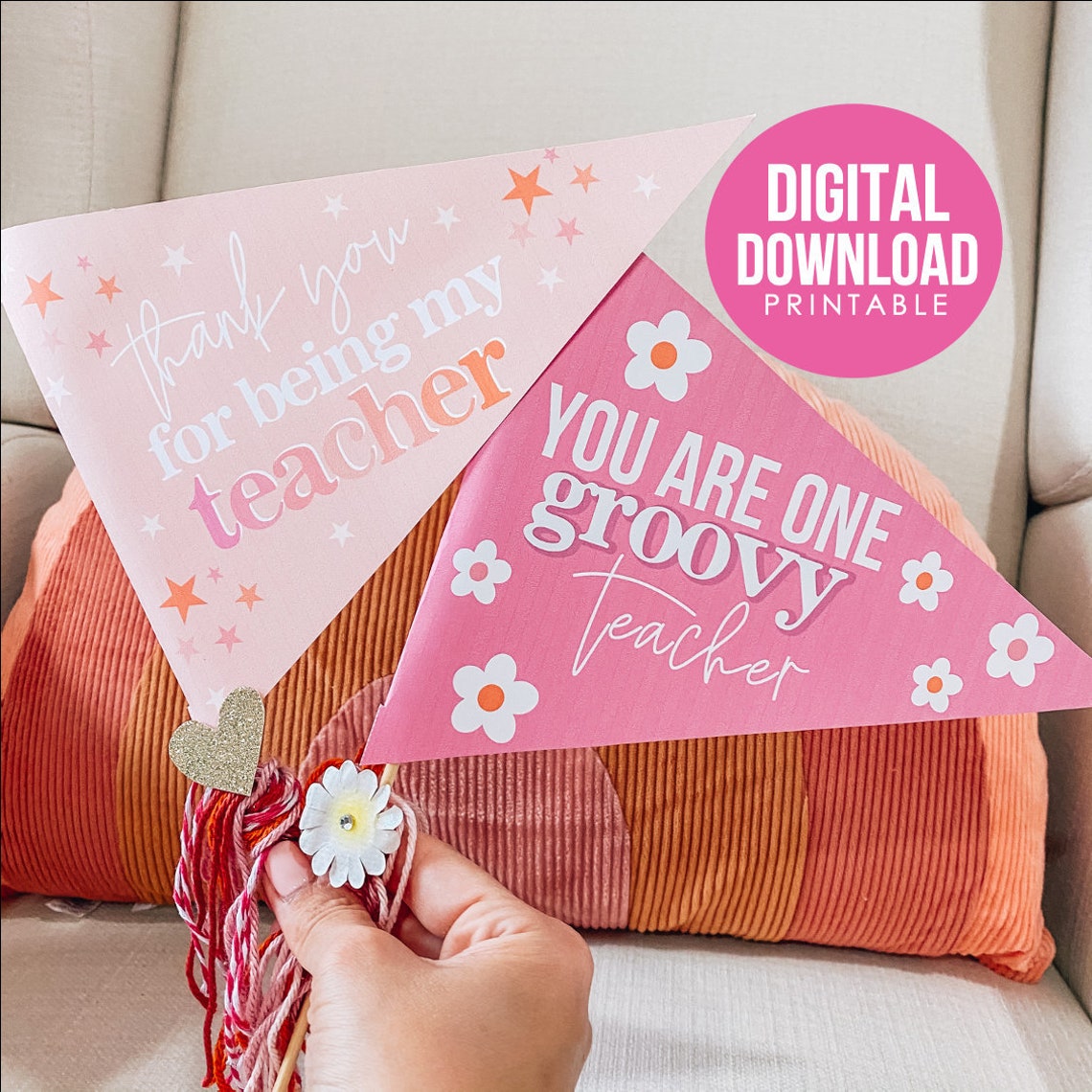Teacher Appreciation Printable Pennant Flags Teacher Gift - Etsy