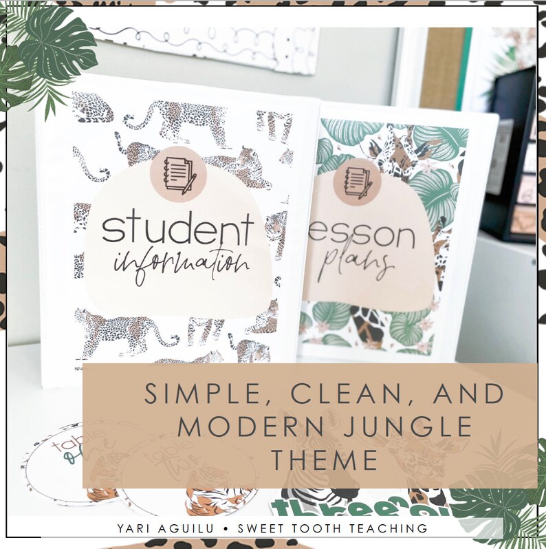 Binder Covers & Spines Printable Classroom Decor Jungle - Etsy
