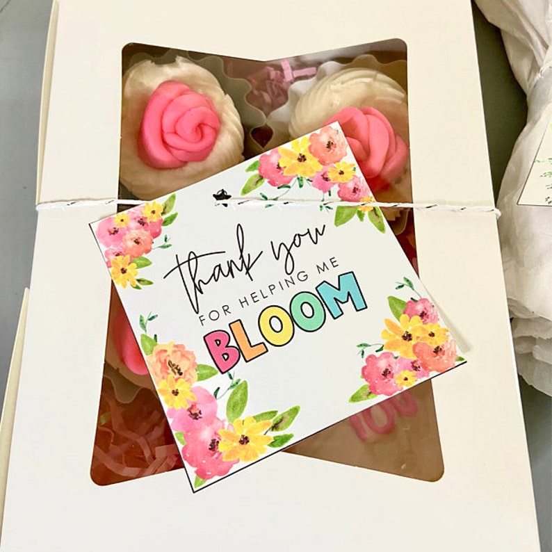 Teacher Appreciation Thank You Tags: Helping Me Bloom (printable PDF ...
