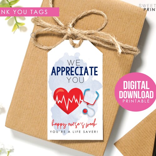 Printable/editable Happy Nurses Week Gift Tag for Nurse - Etsy