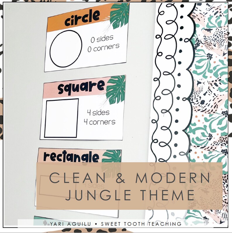 Jungle Classroom Decor: 2D & 3D Shape Posters (PDF) - Etsy
