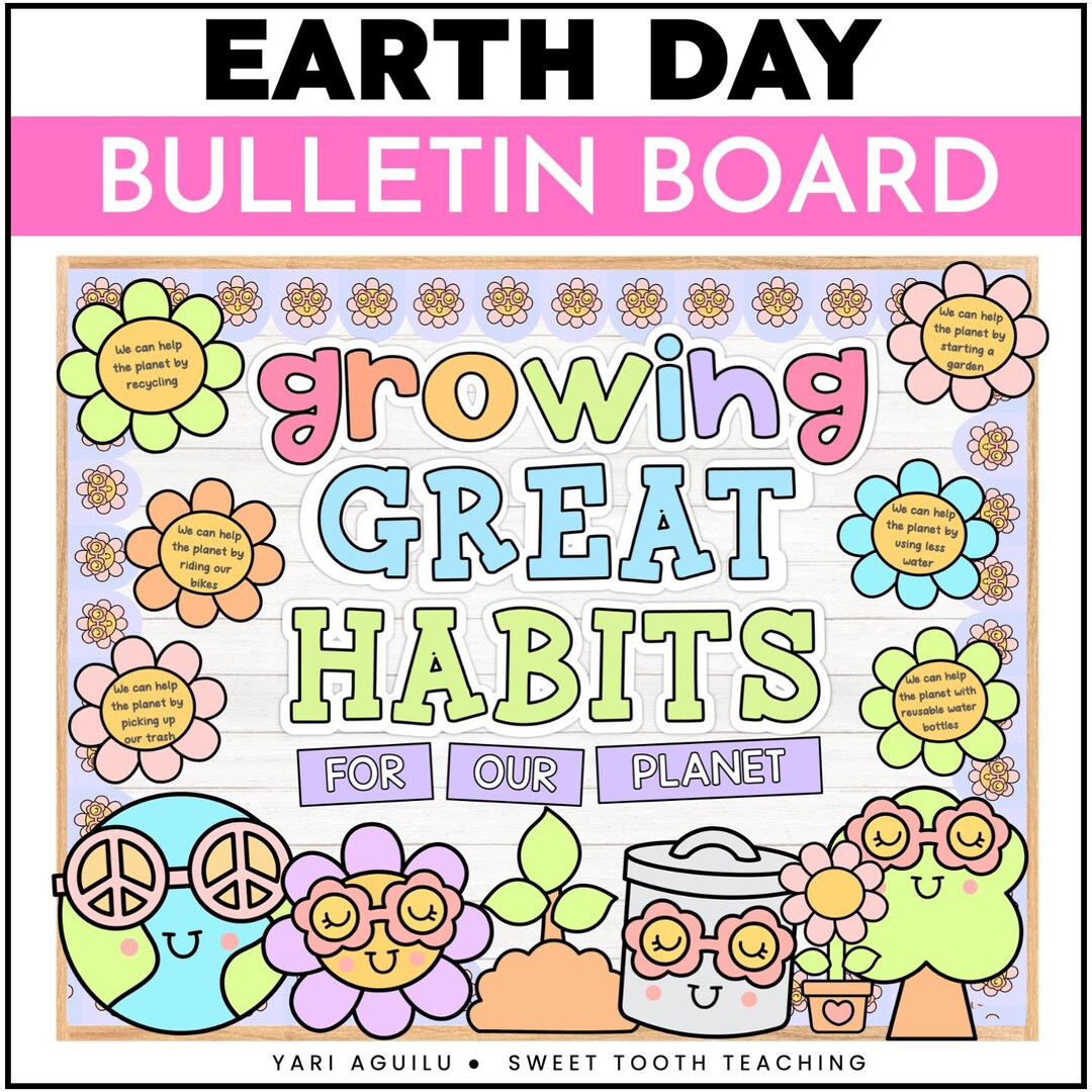 Earth Day Bulletin Board Kit – Spring Classroom Door Decor (digital ...