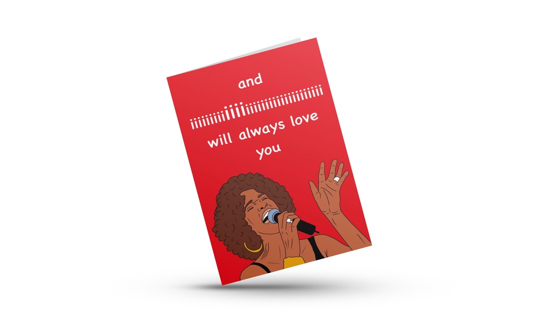 A5 Whitney Houston Card - Etsy