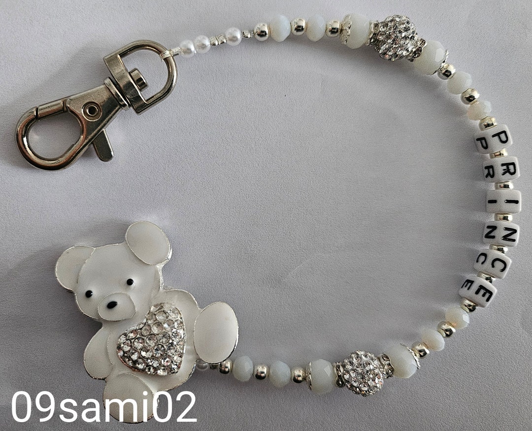 Personalised Bling Romany Diamante Bear Dummy Clip: Can Also Be ...