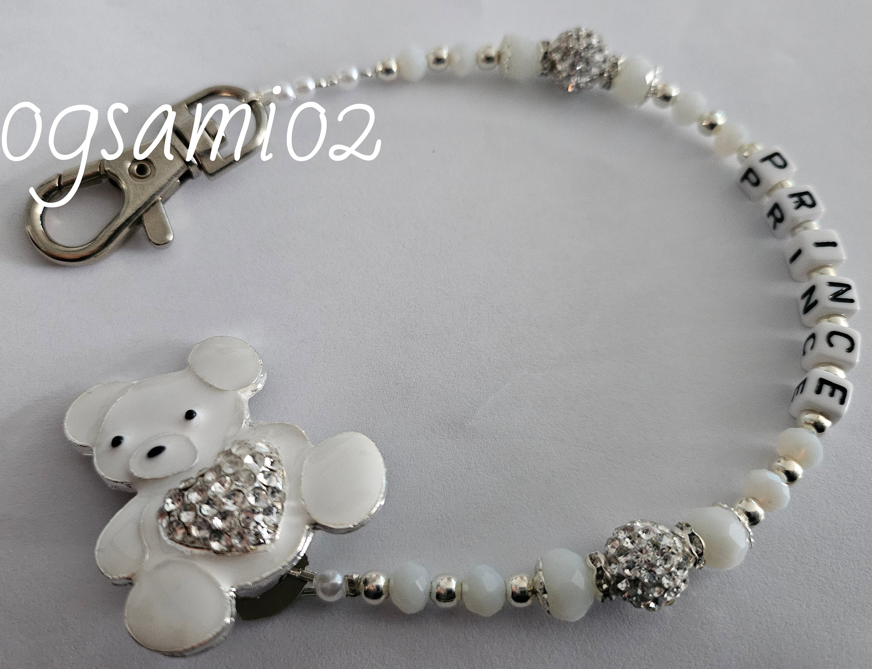 Personalised Bling Romany Diamante Bear Dummy Clip: Can Also Be ...