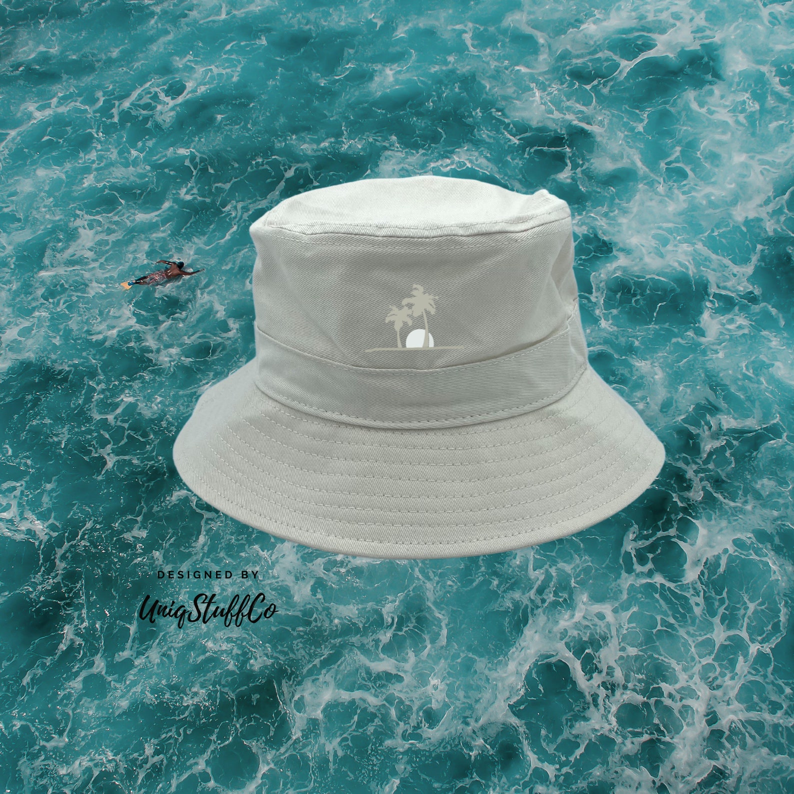 Palm Tree Bucket Unisex Hat Trendy Outdoor Summer Beach Urban Leisure ...