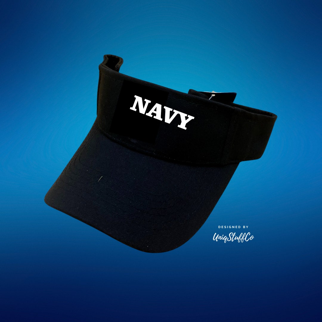 Navy Visor Hat | Black US Navy Adjustable Velcro - Us Navy Visor - Etsy