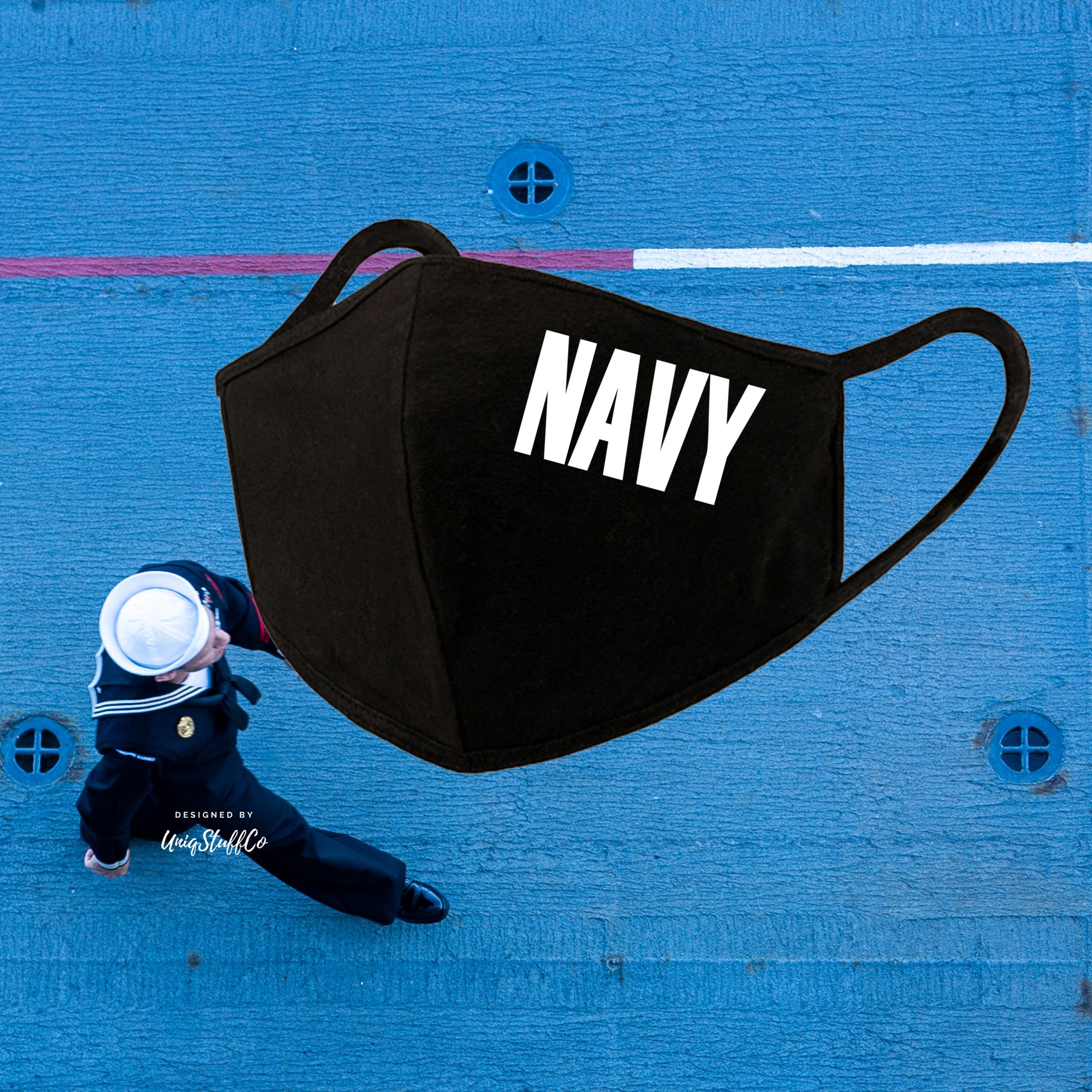 US Navy Face Mask Reusable Washable Cover Mask Cotton NAVY | Etsy