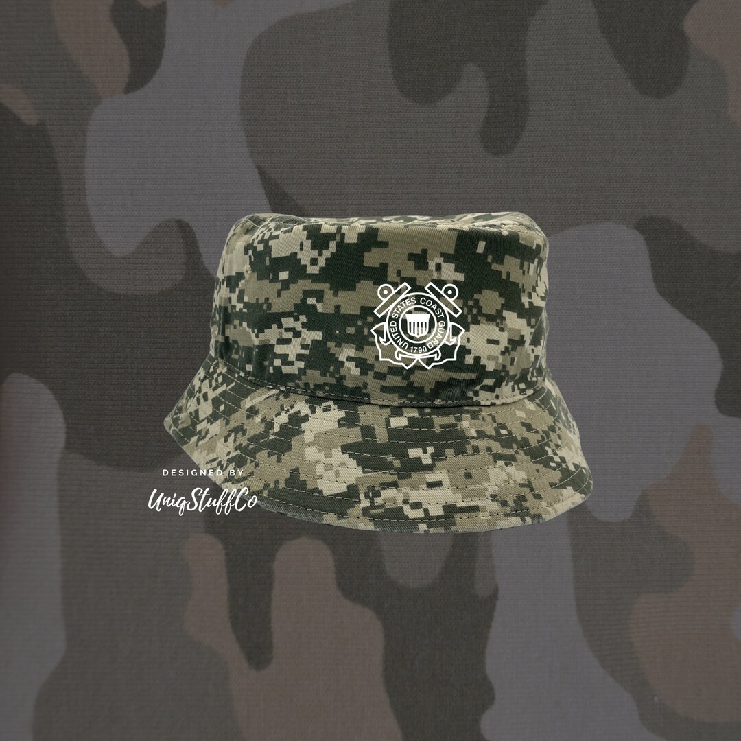 Camo USCG Bucket Unisex Hat Trendy Outdoor Summer Beach Urban Leisure ...