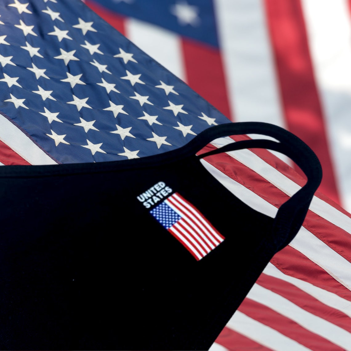 Black American US Flag Face Mask Reusable Washable Cover Face - Etsy