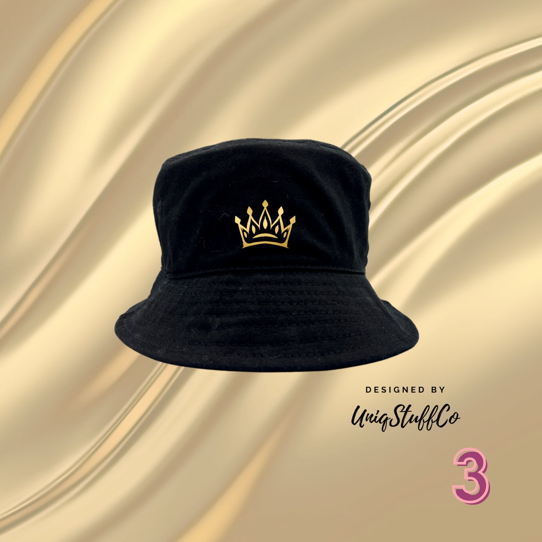 Gold Foil Crown Sun Hat | Bucket Hat - Crown Hat - Gold Bucket Hat ...