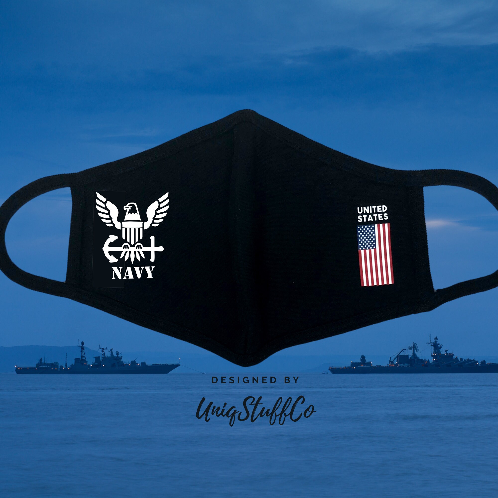 US Navy Face Mask American Flag Face Mask Reusable Washable | Etsy