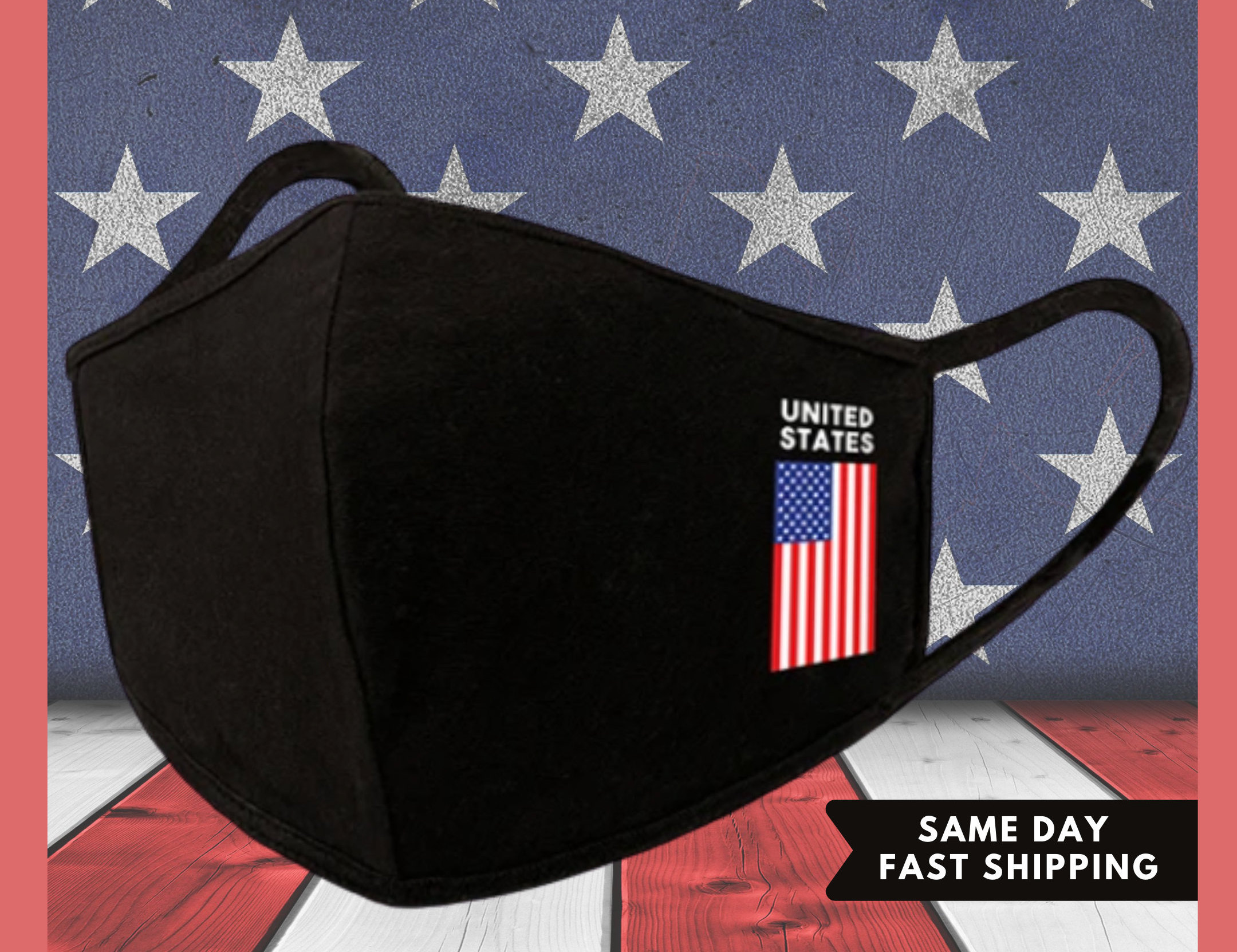 Black American US Flag Face Mask Reusable Washable Cover Face - Etsy