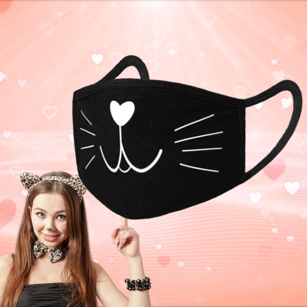 Cat Face Mask - Etsy