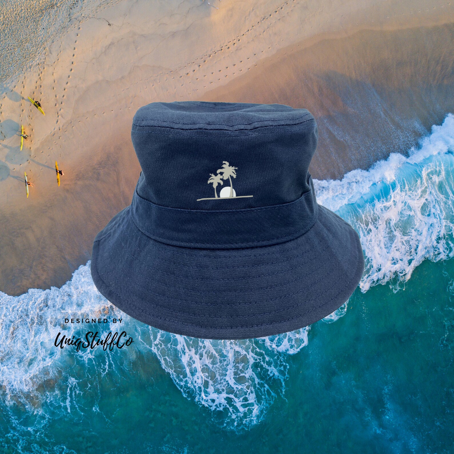 Palm Tree Bucket Unisex Hat Trendy Outdoor Summer Beach Urban Leisure ...