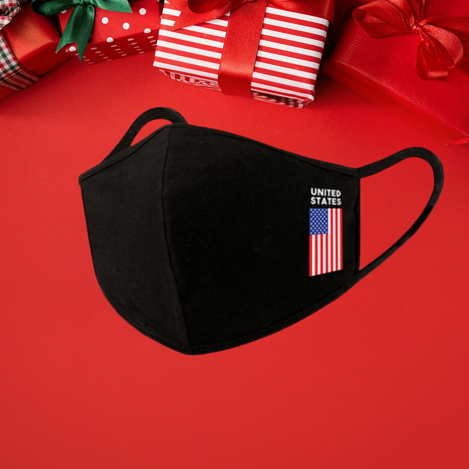 Black American US Flag Face Mask Reusable Washable Cover Face - Etsy