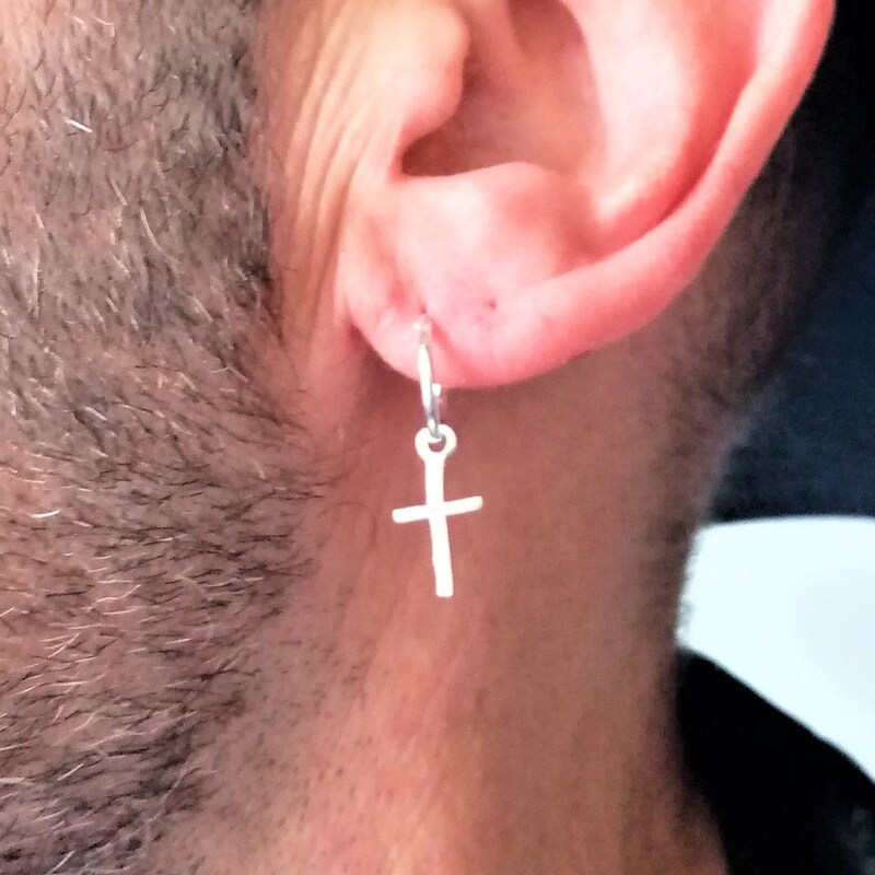 Mens Jewelry Cross Earrings - Etsy