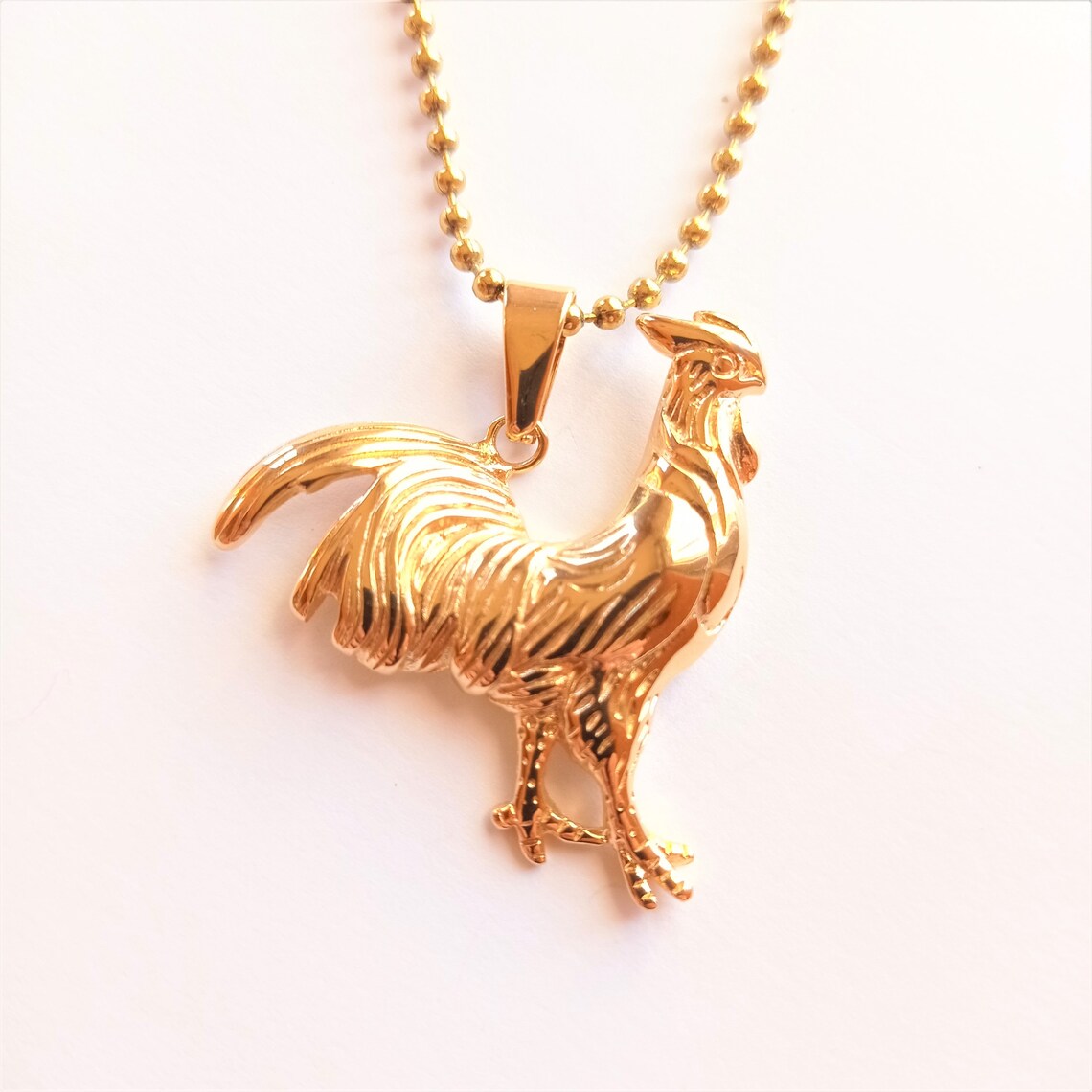 Rooster Pendant in 18 Carat Solid Gold / Solid Gold Pendant - Etsy