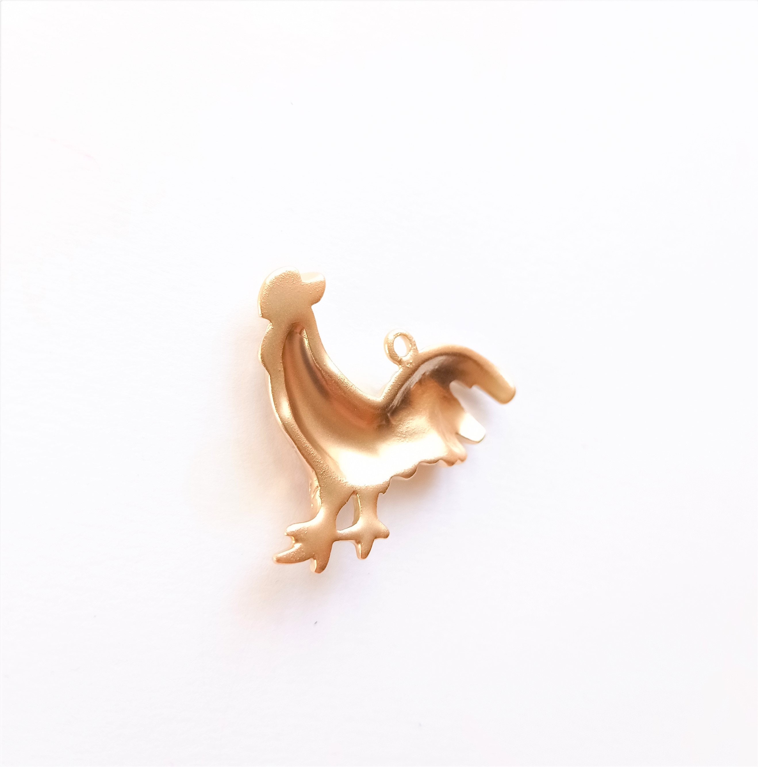 Rooster Pendant in 18 Carat Solid Gold / Solid Gold Pendant - Etsy
