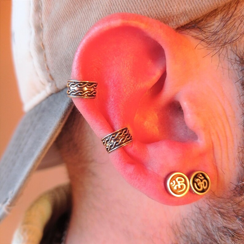 Steel Earring With Om Symbol / Om Symbol Earring / Om for Man | Etsy