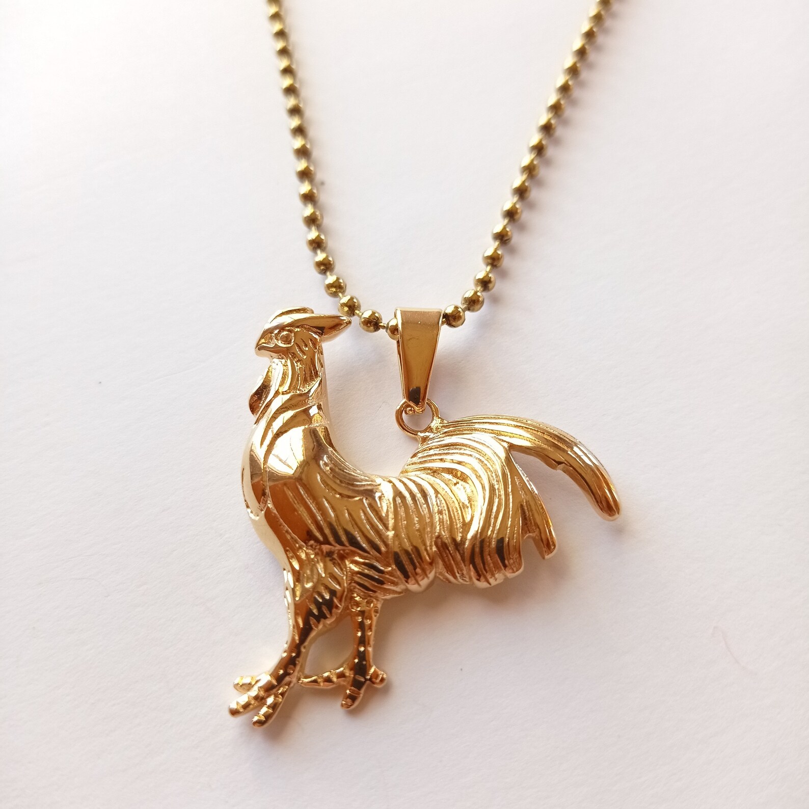 Rooster Pendant in 18 Carat Solid Gold / Solid Gold Pendant - Etsy