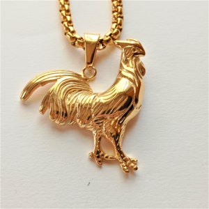 Golden Steel Rooster Pendant · Rooster Pendant · Rooster Necklace ...