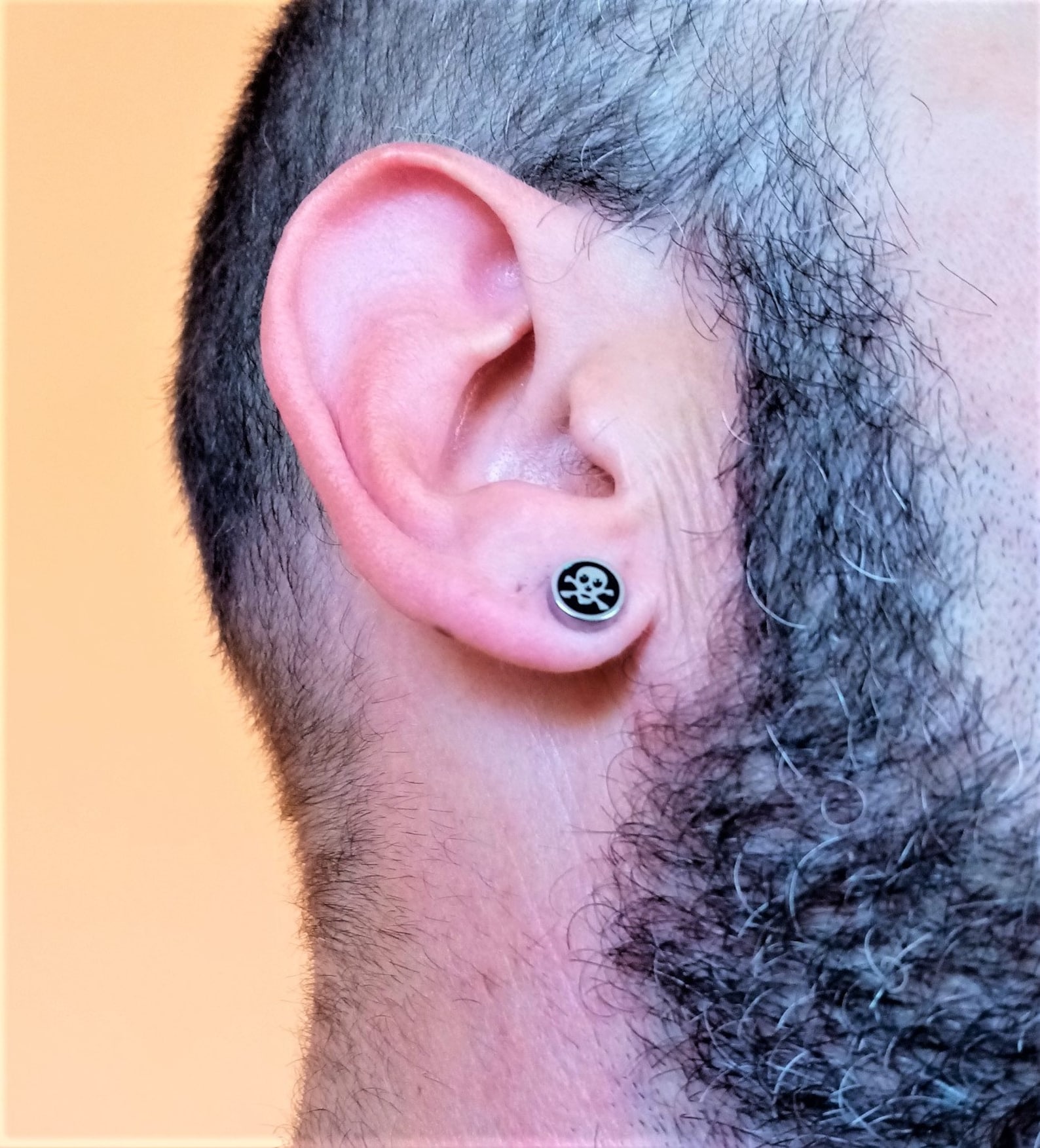 Pirate Earring for Men Made of Stainless Steel With Skull | Etsy