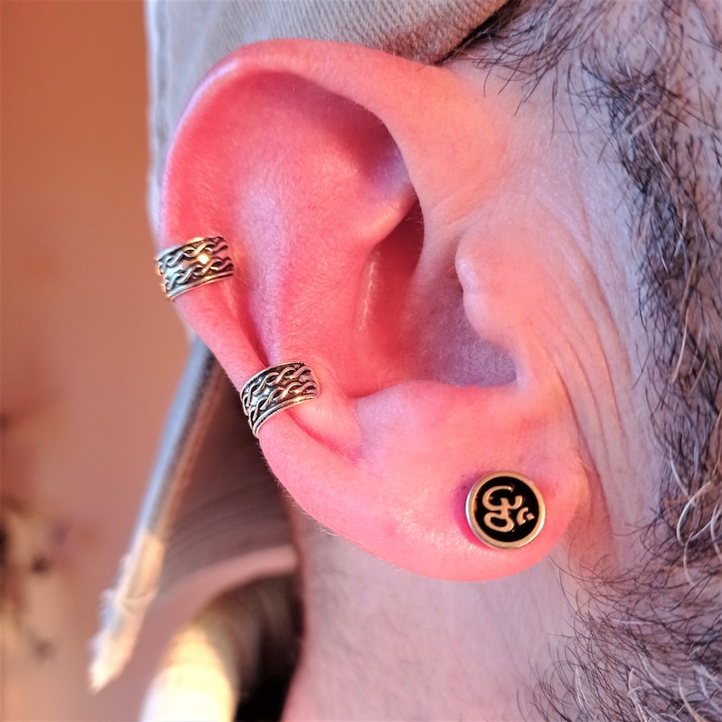 Steel Earring With Om Symbol / Om Symbol Earring / Om for Man | Etsy