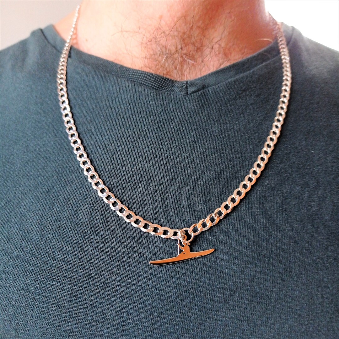 Canoe Pendant With Extra Wide Sterling Silver Necklace - Etsy