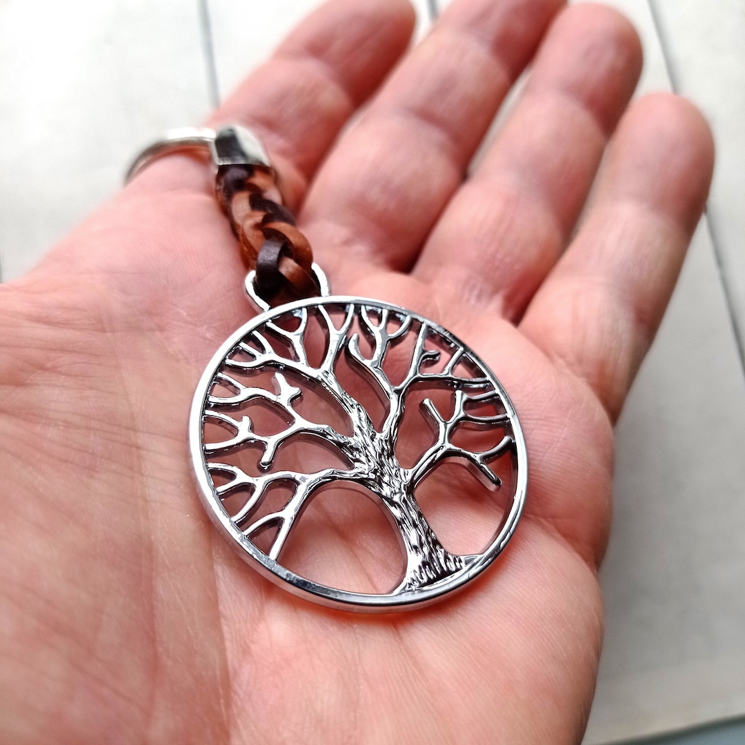 Tree of Life Keychain in Stainless Steel With Resistant Synthetic ...