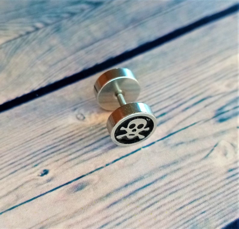 Pirate Earring for Men Made of Stainless Steel With Skull | Etsy