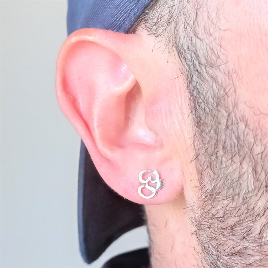 Yoga Symbol Earring in Sterling Silver - Etsy