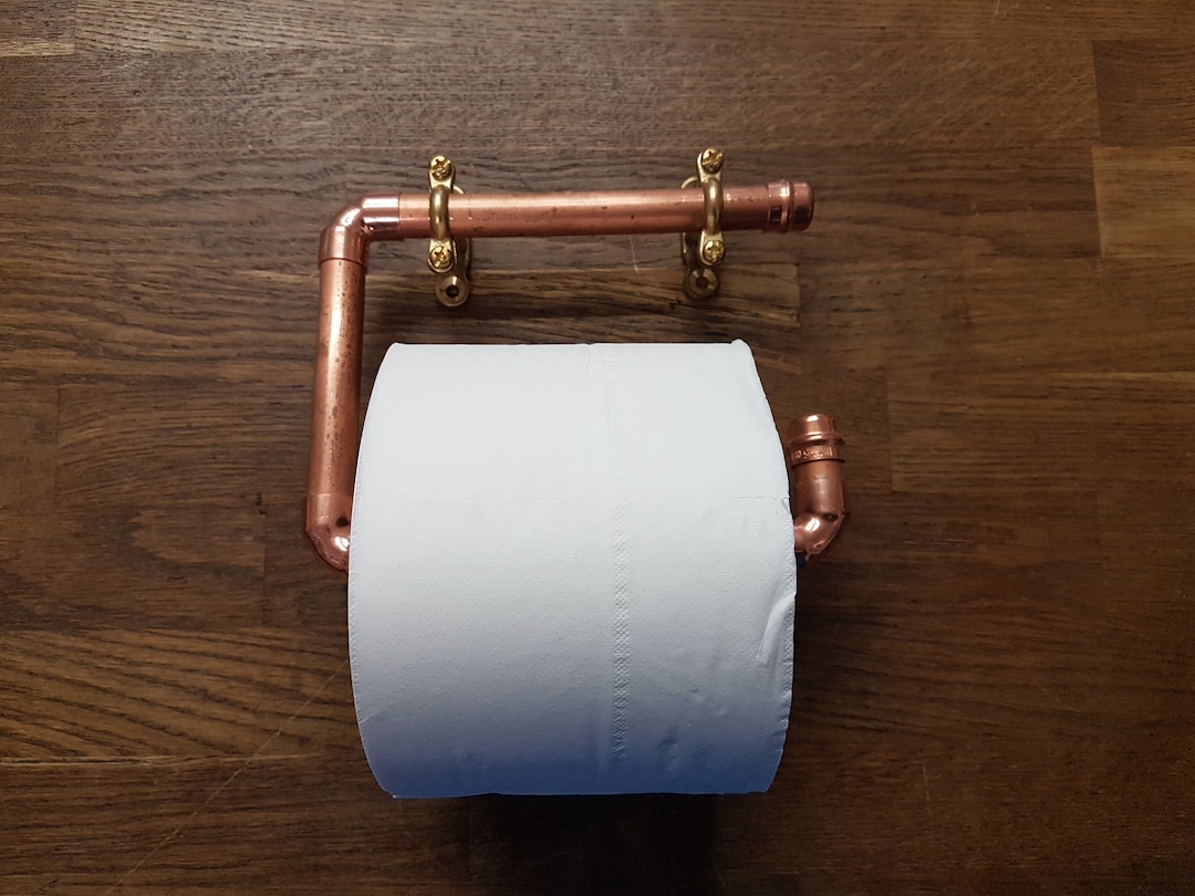 Copper Pipe Toilet Paper Roll Holder Handmade Wall Mounted - Etsy