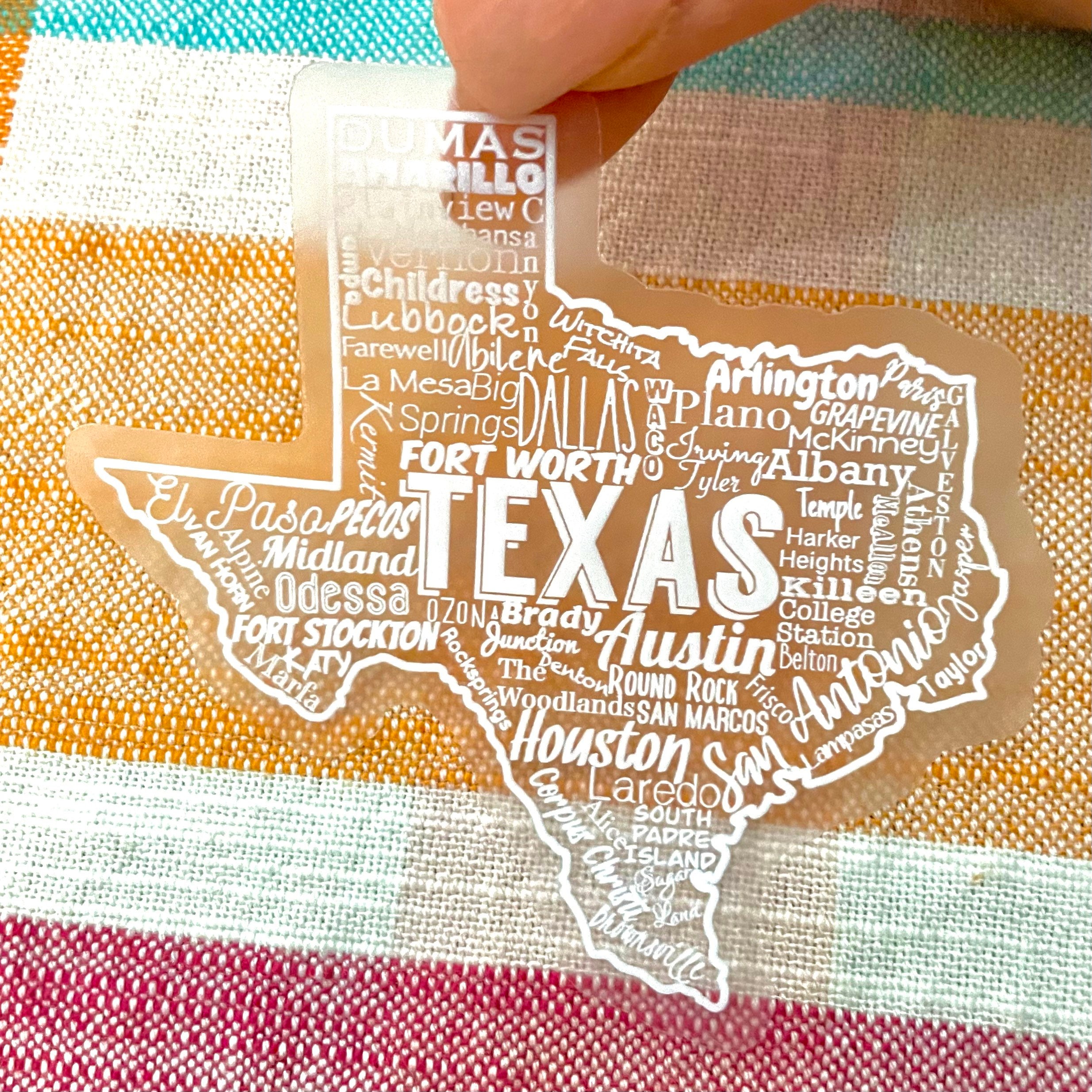 CLEAR Texas Sticker - Etsy
