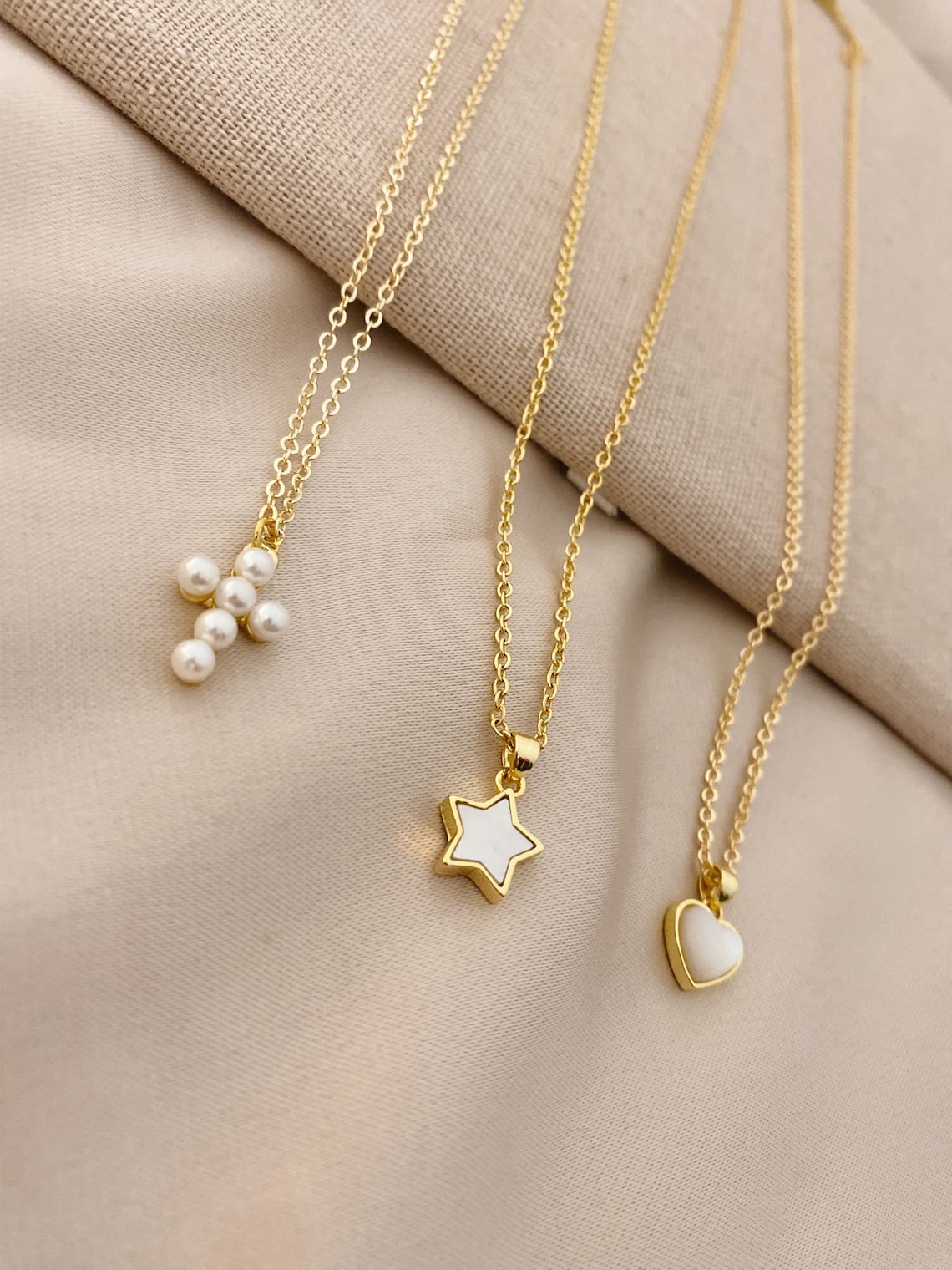 Chain With Pearl Cross Charm - Etsy