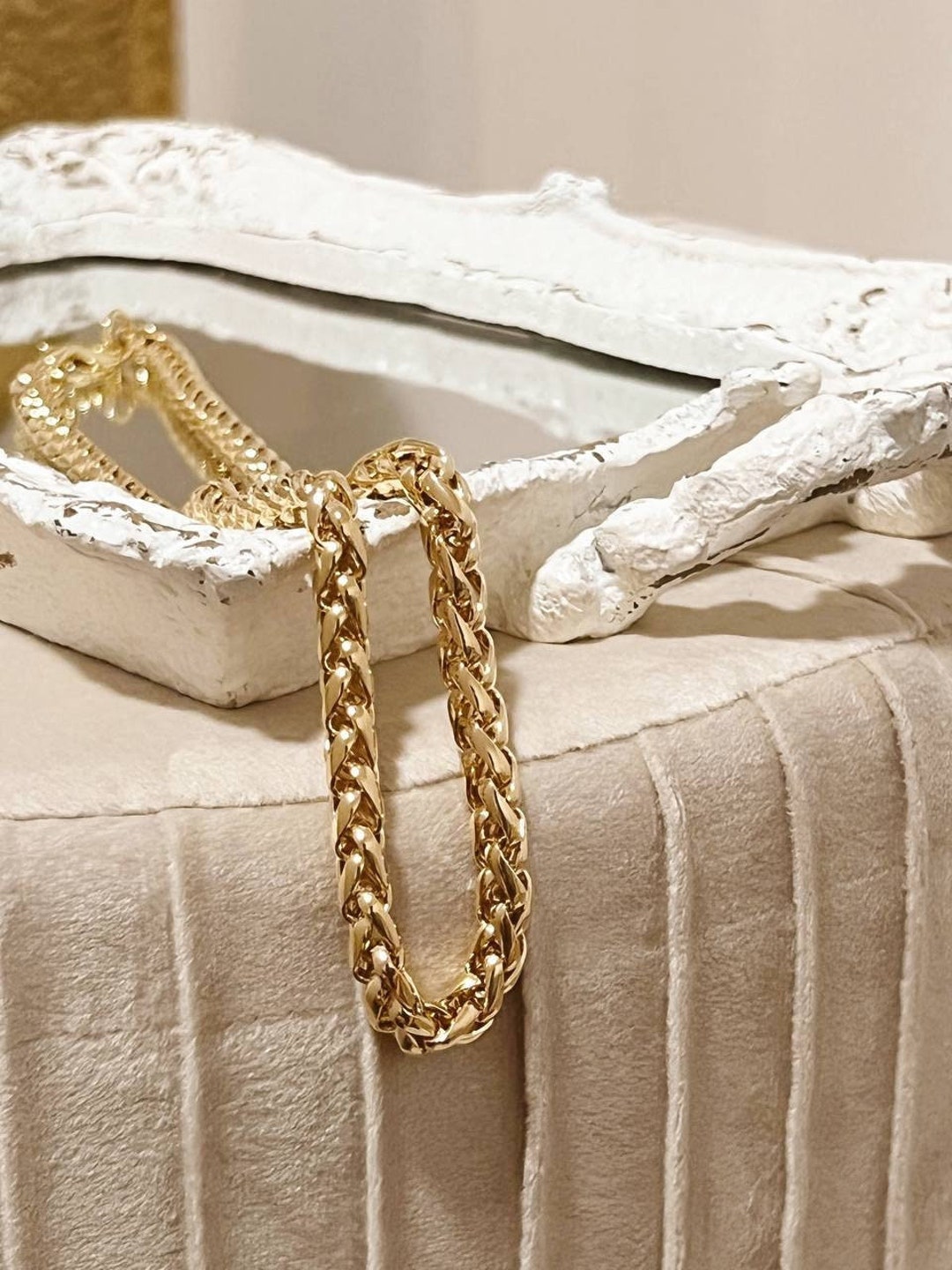 Gold Braided Necklace - Etsy