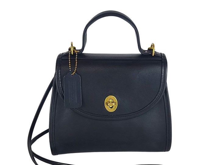 Vintage COACH Regina Crossbody Shoulder Bag Dark Navy Leather 9983 ...