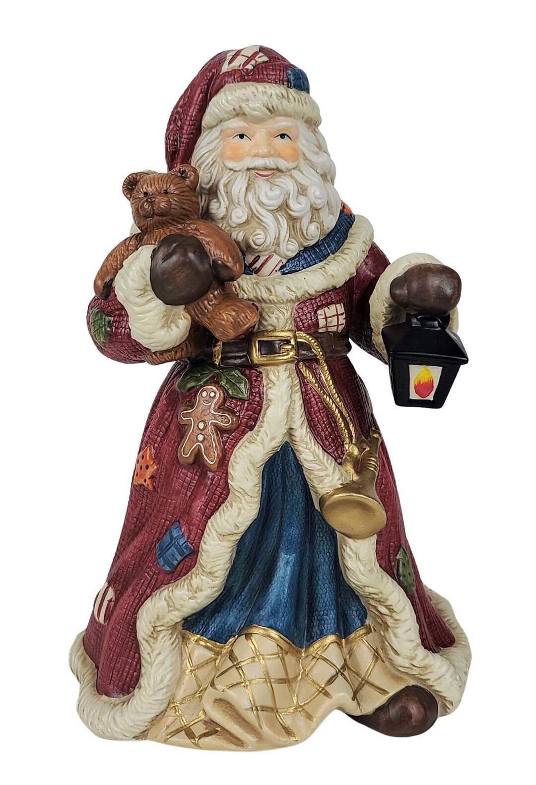 Vintage Porcelain Santa Claus Musical 10.25 Figurine Tabletop Christmas ...