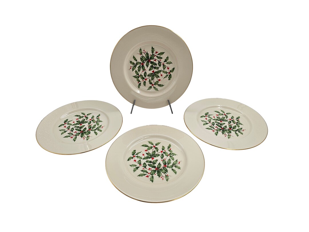 Lenox Special Porcelain Dinner Plates 10.5 Holly Leaves - Etsy