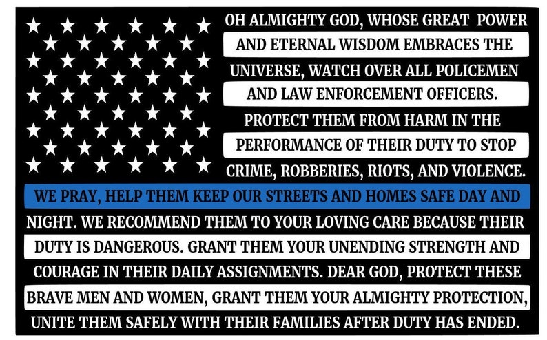 Policemen's Prayer Flag SVG Cut File | Etsy