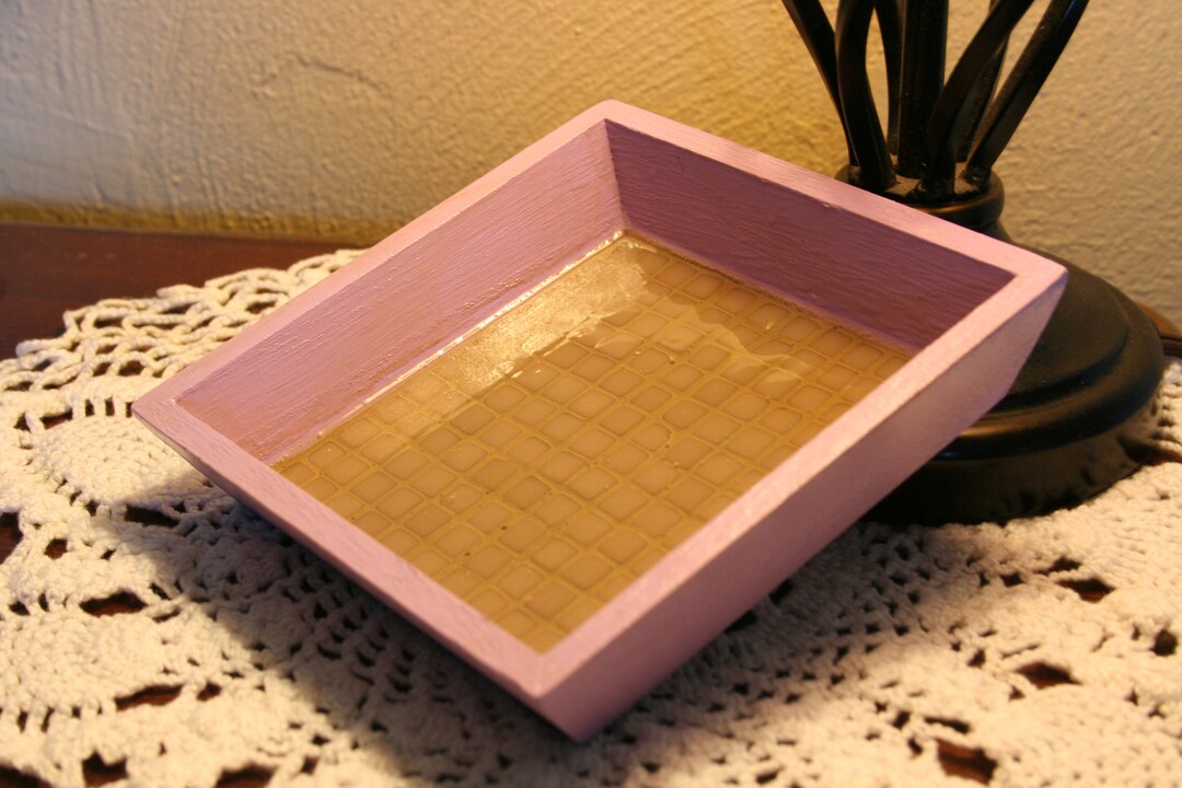 Pretty Lavender Small Square Tray With Ceramic Tile Perfect - Etsy