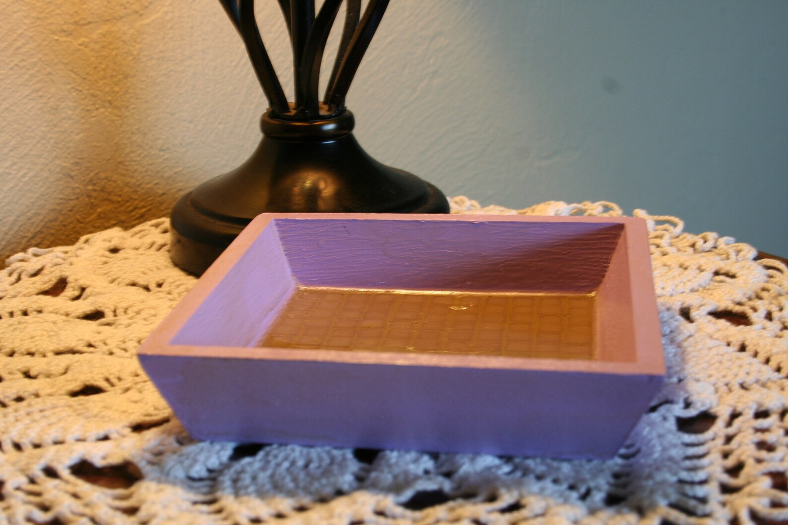 Pretty Lavender Small Square Tray With Ceramic Tile Perfect - Etsy