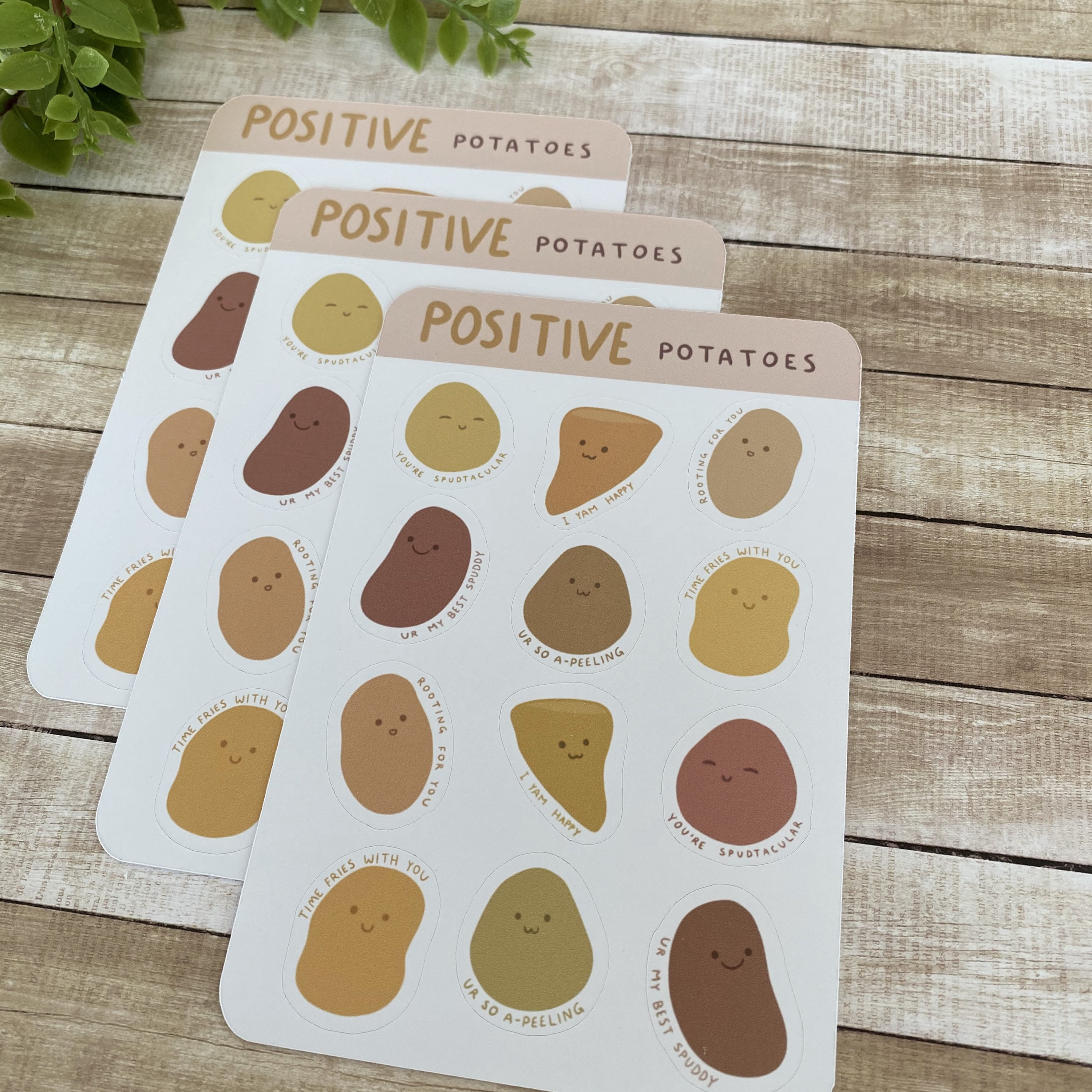 Positive Potato Motivational Sticker Sheet | Etsy