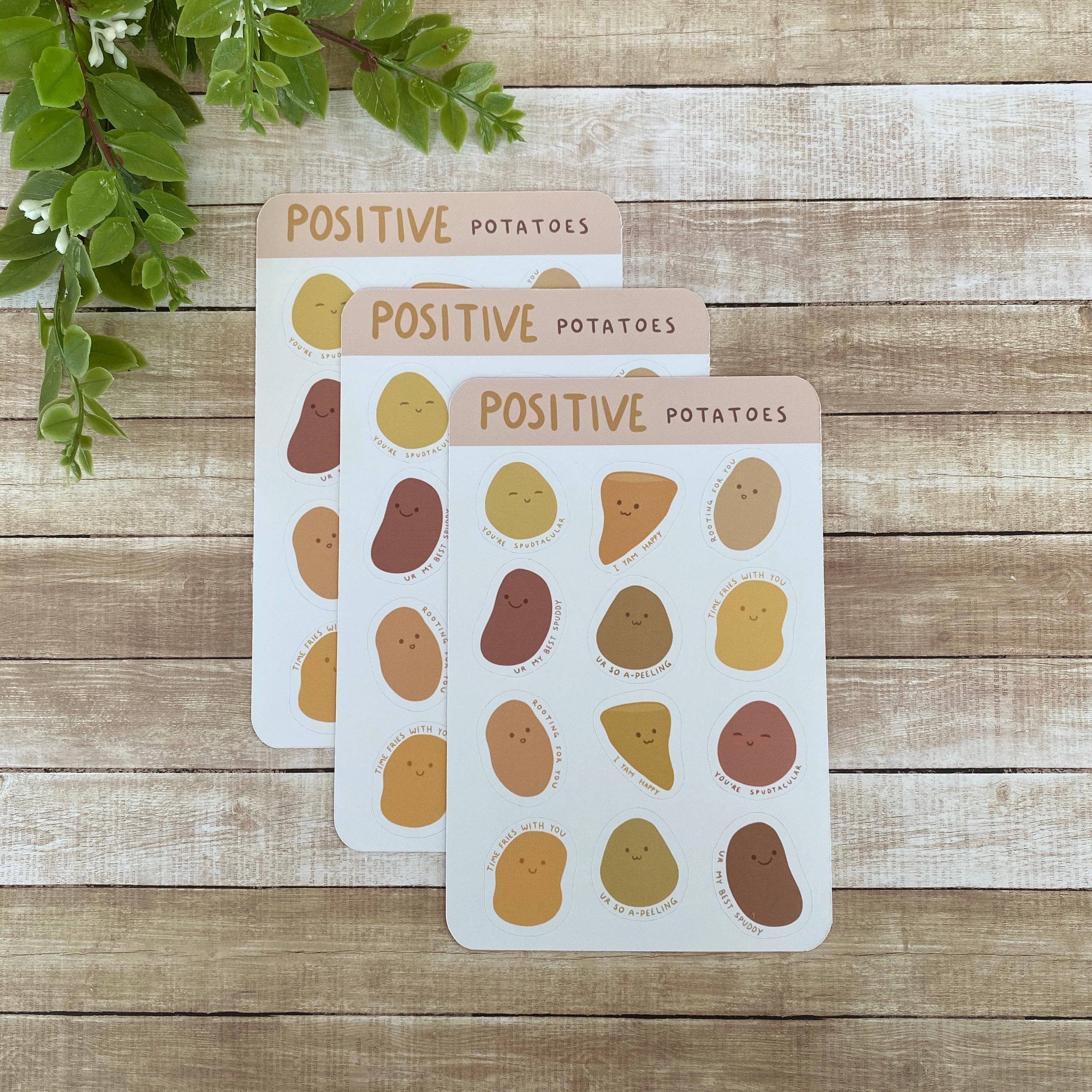 Positive Potato Motivational Sticker Sheet | Etsy