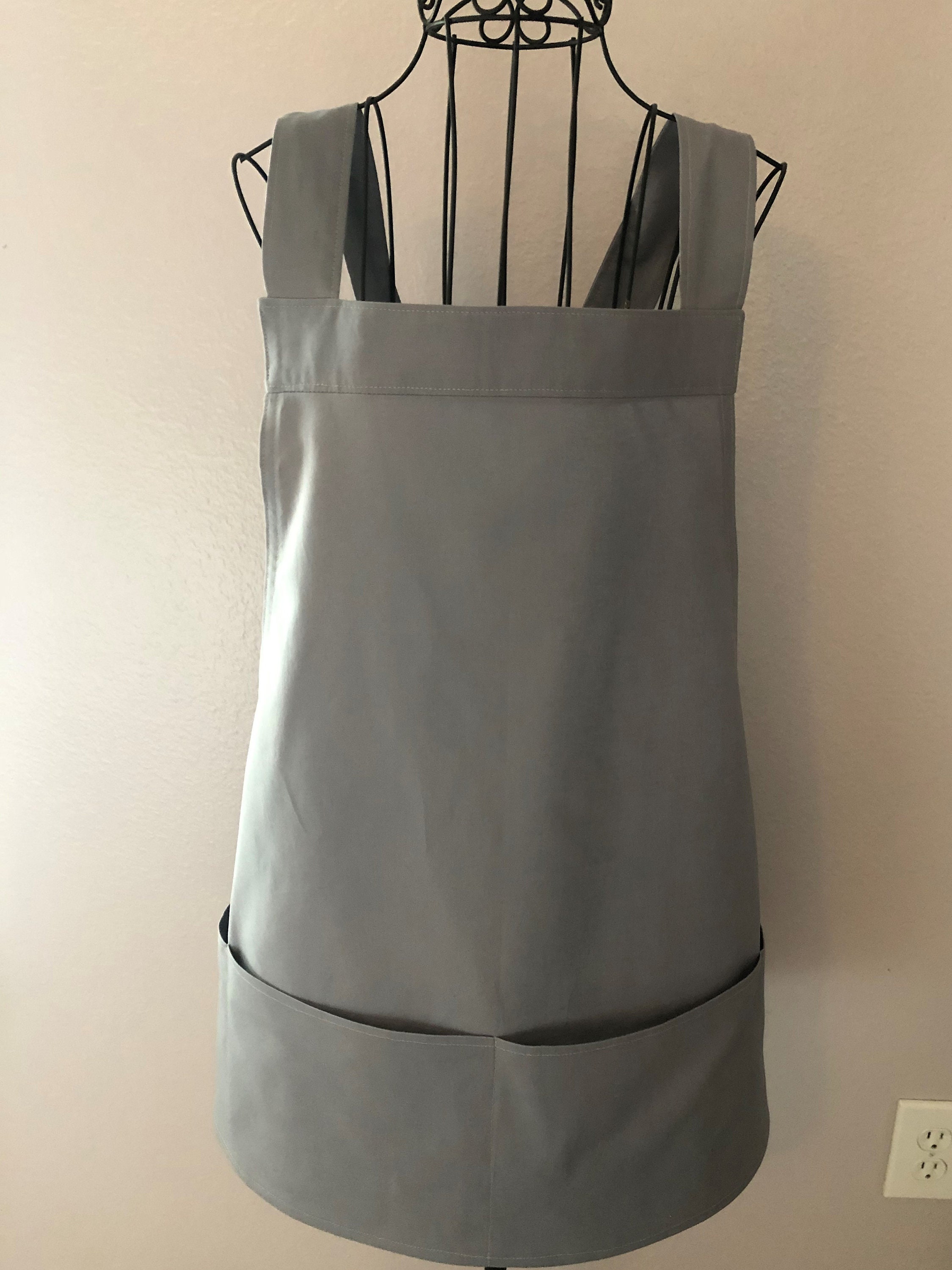 Cross Back Apron: Hip Length Smock With Straps - Etsy