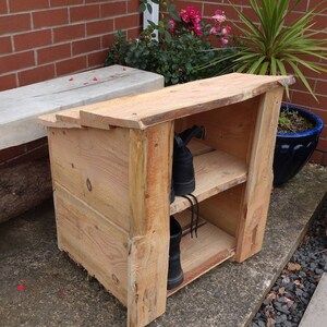 Natural Rustic Wooden Wood Tall Shoe Shed Shelter Boot Trainer Storage ...