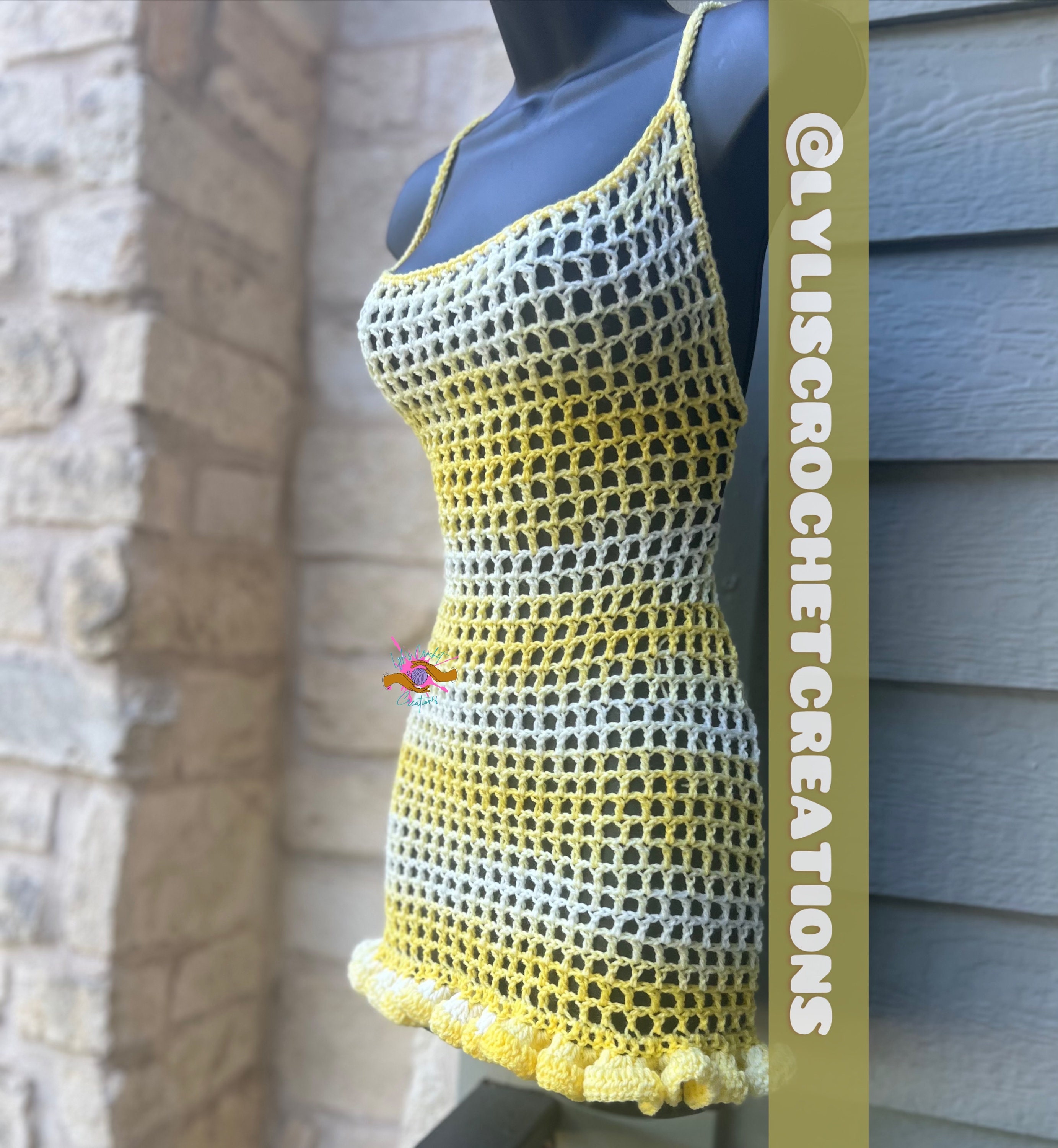 Ready to Ship Mesh Cover up Ruffle Mini Dress M/l/mesh Dress/crochet ...